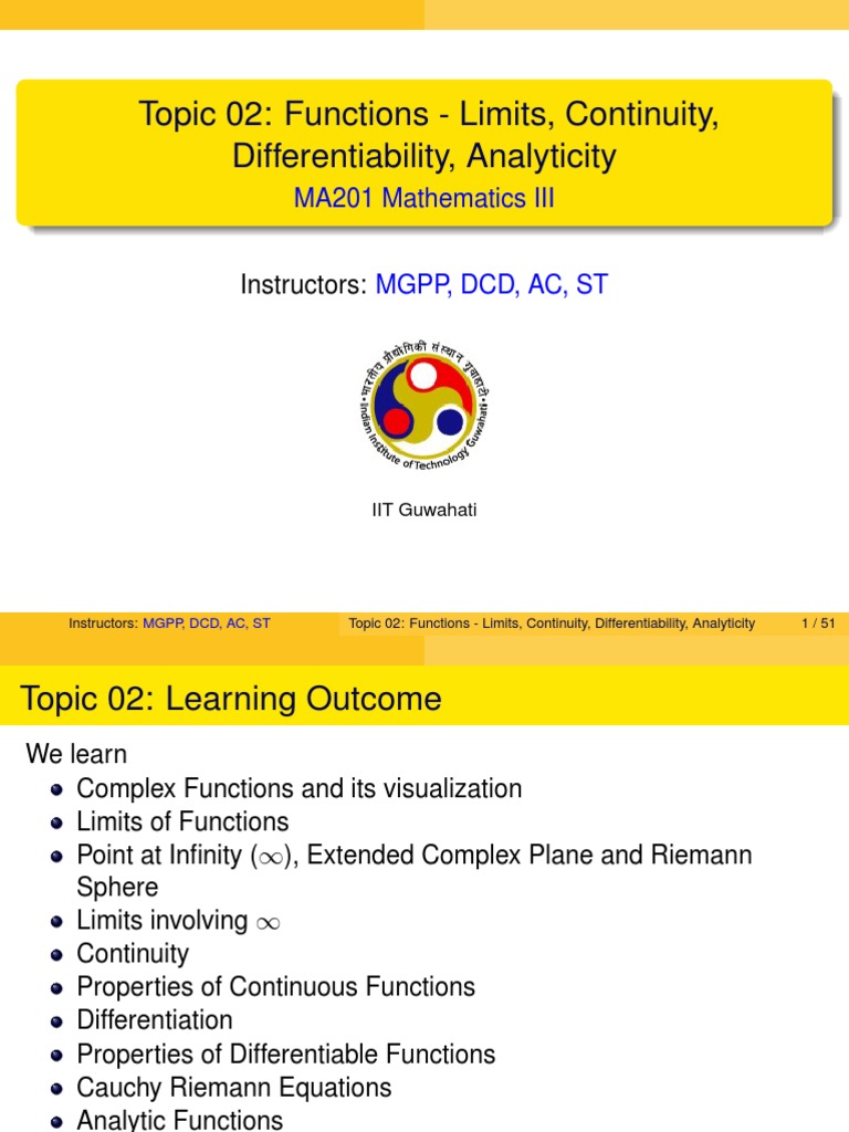 Topic 02: Functions - Limits, Continuity, Differentiability ...