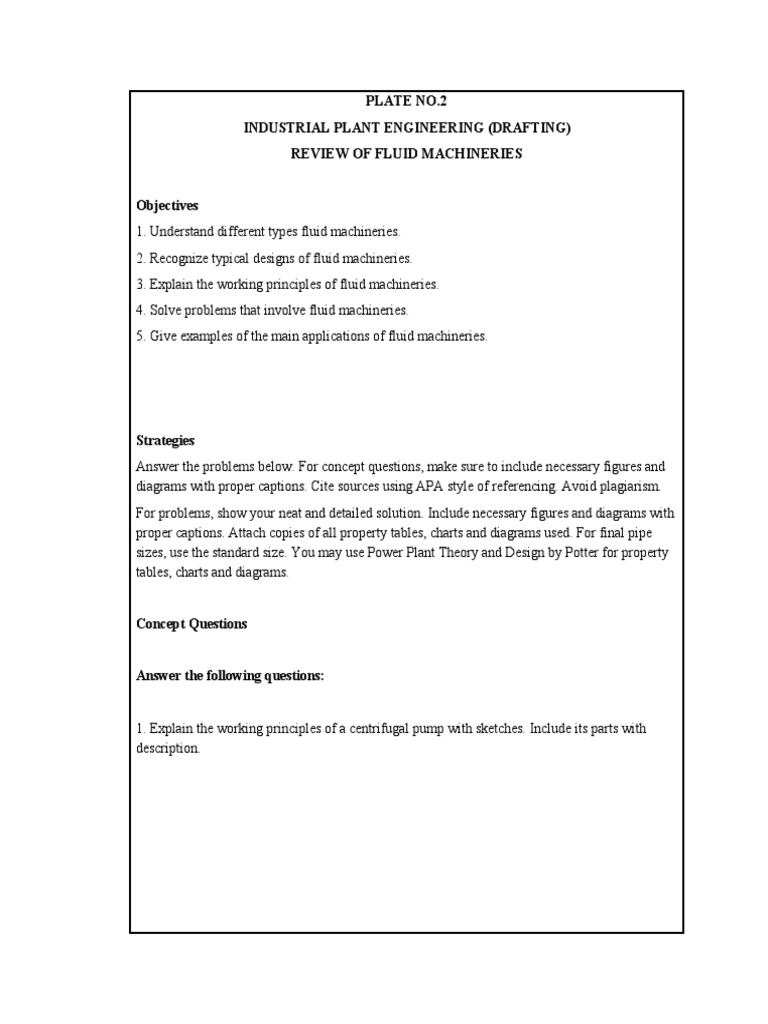 Ipe Plate 2 Fluid Machineries | PDF | Pump | Transparent Materials
