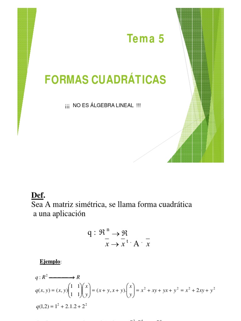Formas Cuadraticas | PDF | Teoría del operador | Física teórica