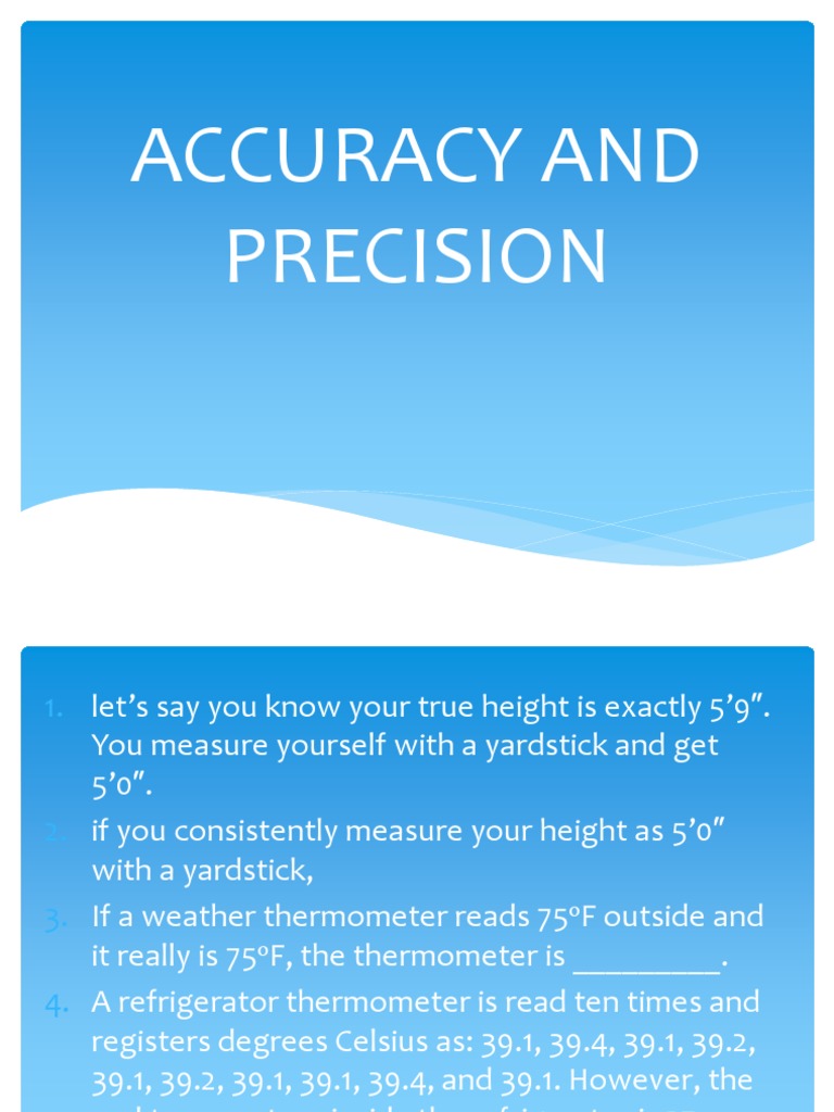 Accuracy, Precision & Scientific Notation | PDF | Significant Figures ...