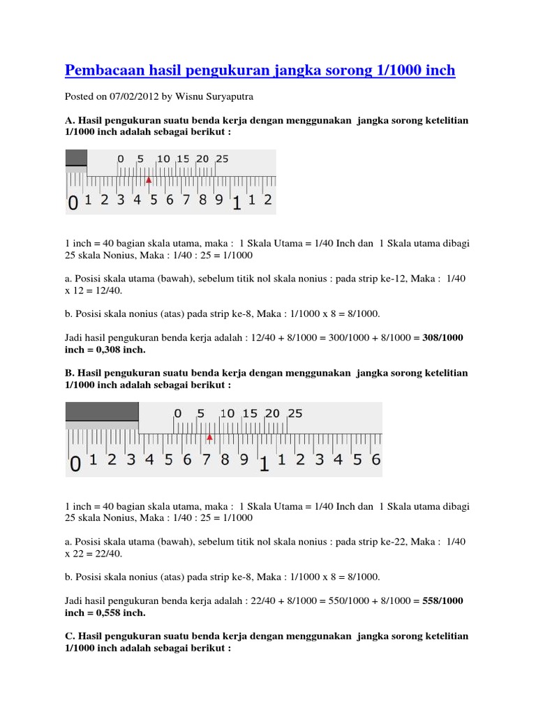 Cara Membaca Sigmat Satuan Inch 0,001 | PDF