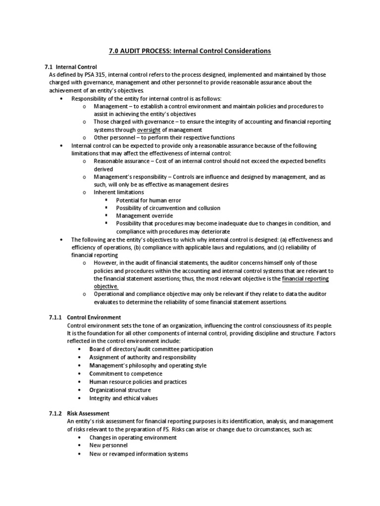 At 07 Internal Control Consideration | PDF | Internal Control | Payroll