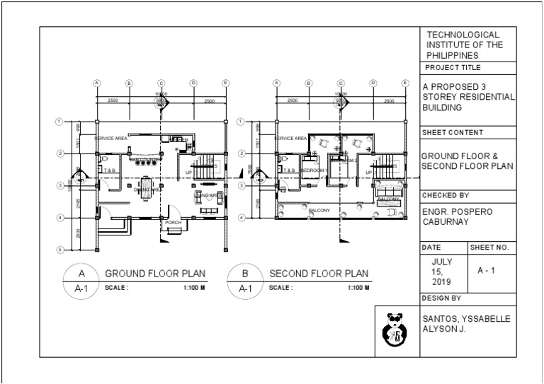 TIP-Proposed 3-Storey Residential Building Plans | PDF | Houses ...