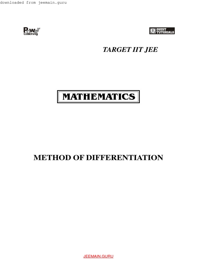 Method of Differentiation | PDF | Derivative | Function (Mathematics)