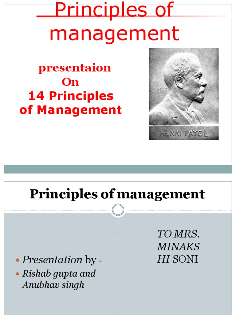 14 Principles of Management | PDF | Decentralization | Hierarchy