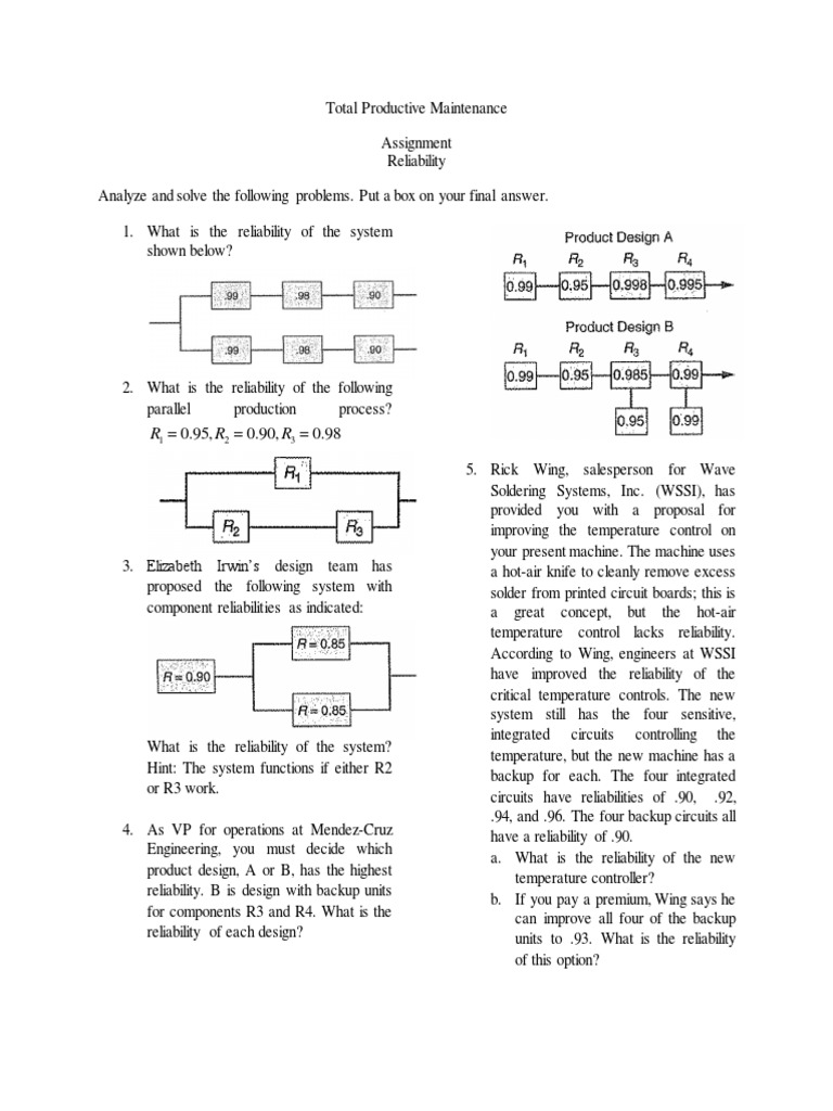 Assignment Reliability | PDF | Reliability Engineering | Engineering