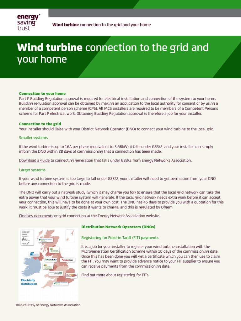 Wind Turbine Connection To The Grid and Your Home | PDF | Electrical ...