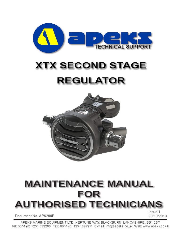 Apeks Service Manual XTX 2 | PDF | Valve | Equipment