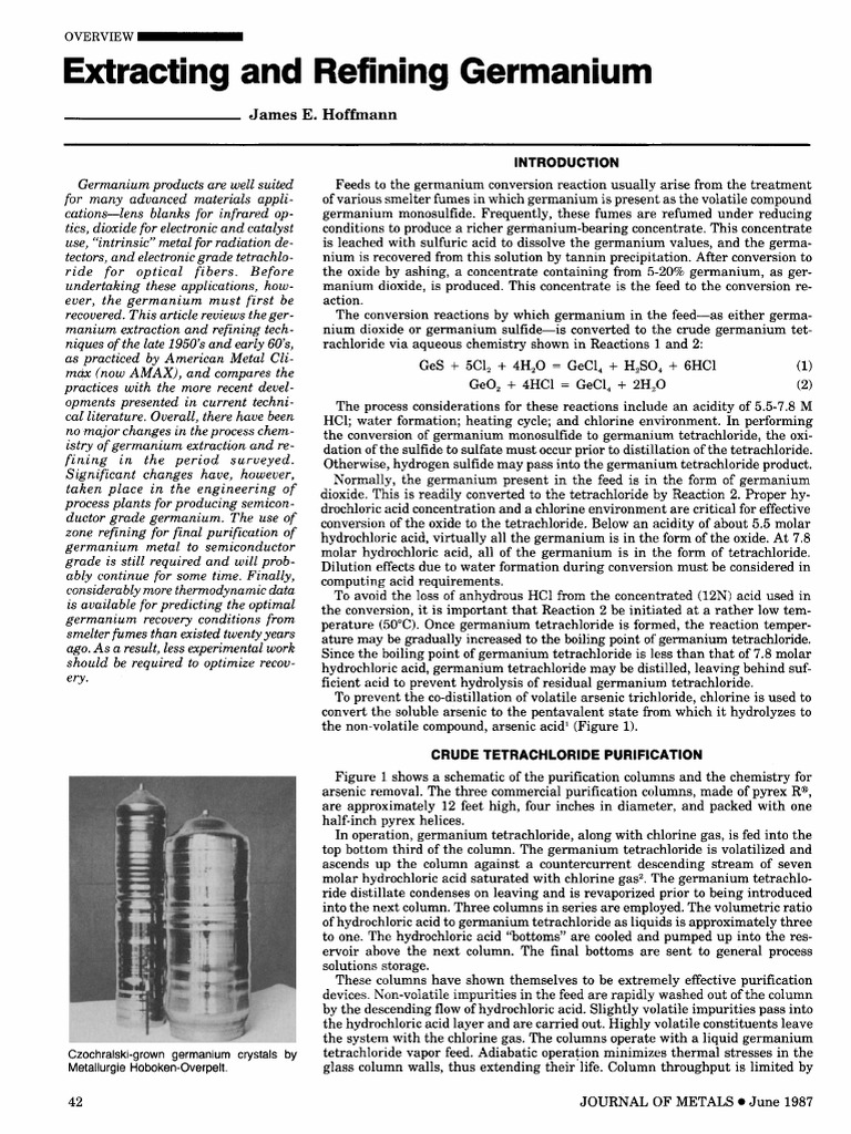 Extracting and Refining Germanium | PDF | Germanium | Chlorine