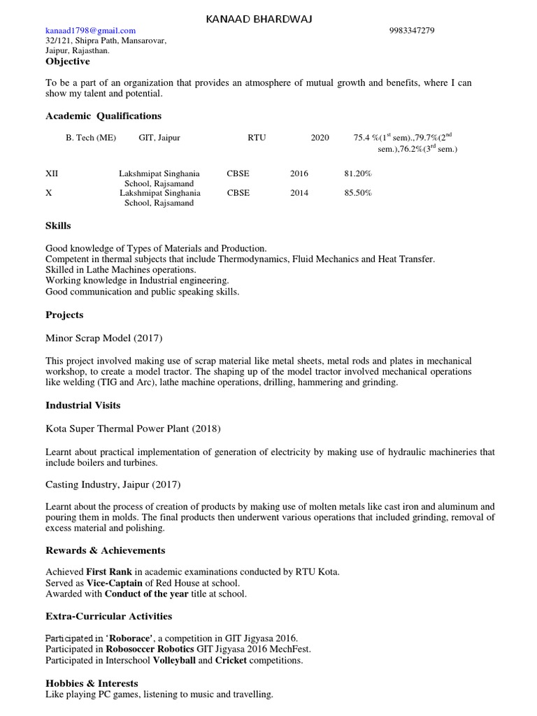 Objective: Minor Scrap Model (2017) | PDF