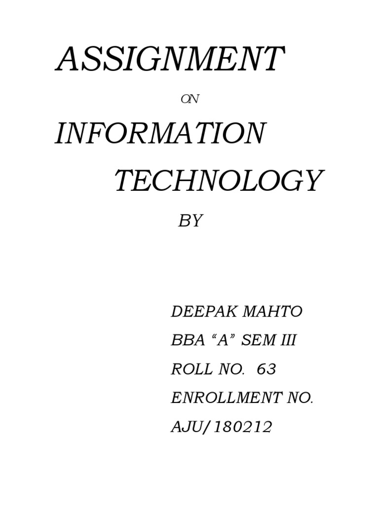 Assignment: Information Technology | PDF