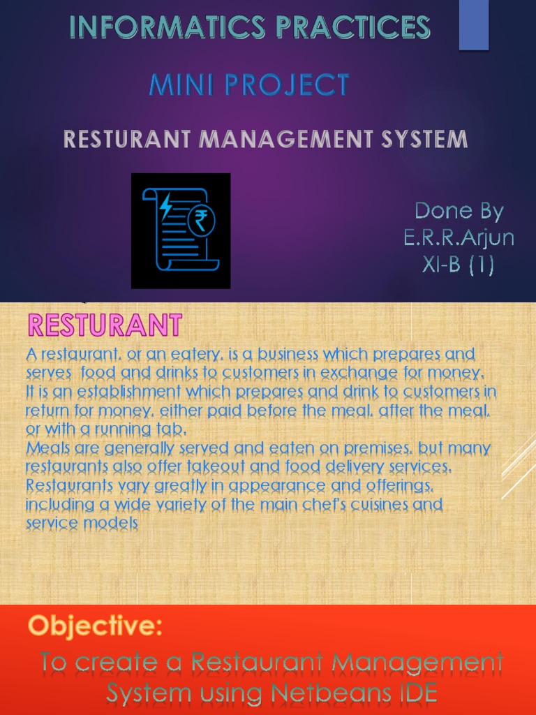 Resturant Management System | PDF