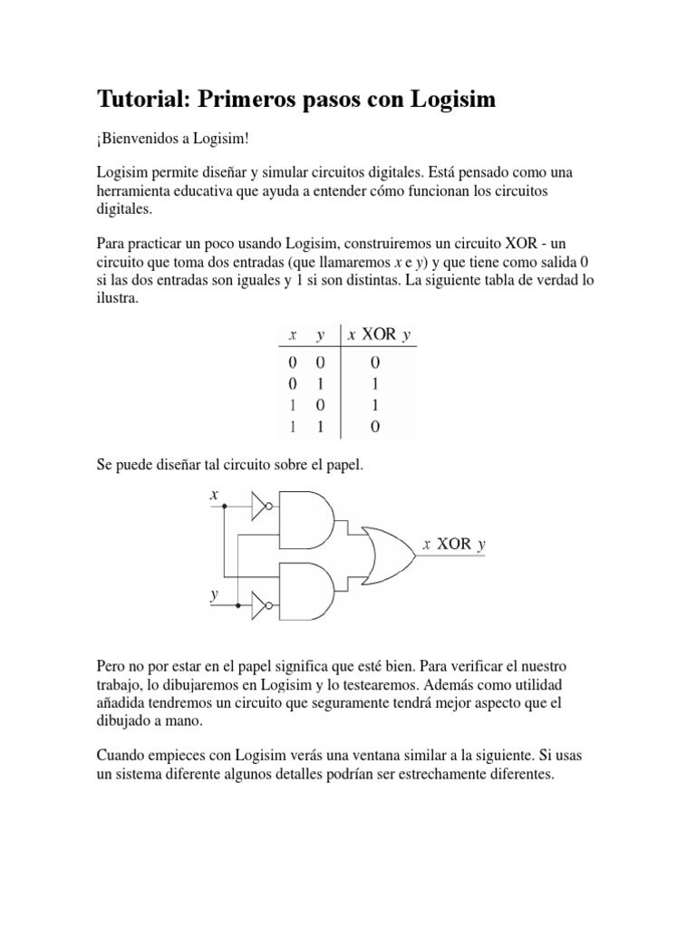 Tutorial Logisim | PDF | Informática y tecnología de la información