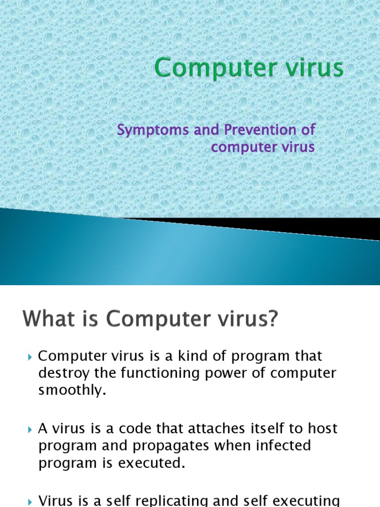 Computer Virus: Symptoms & Prevention Guide | PDF | Technology ...