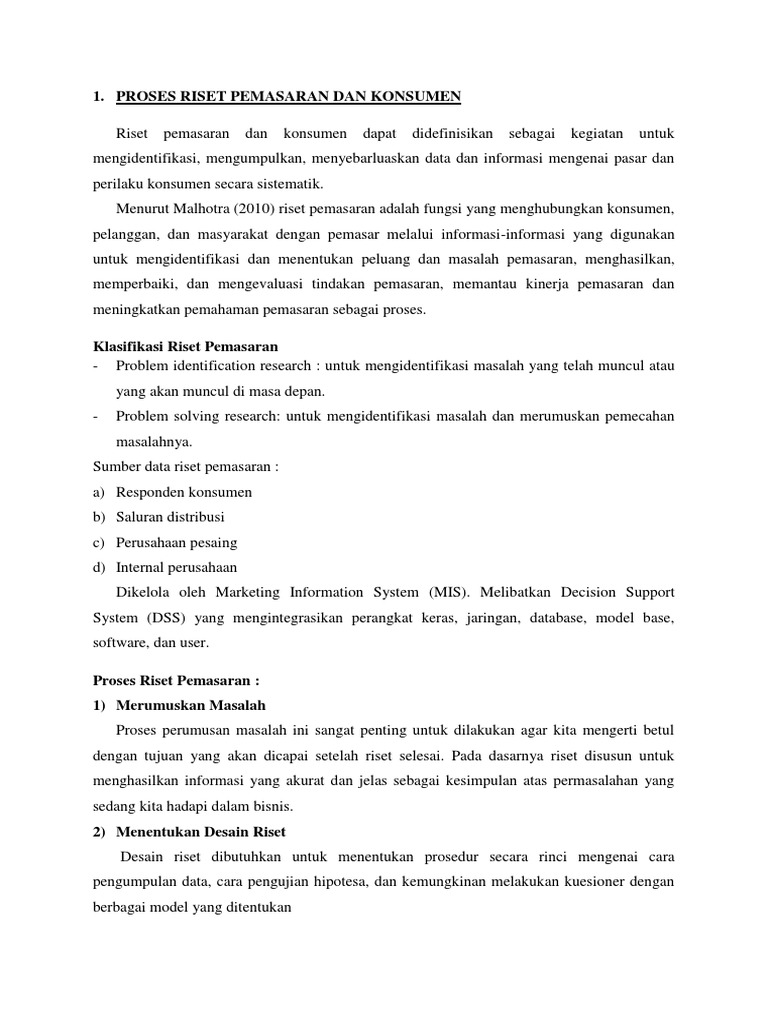 Proses Riset Pemasaran Dan Konsumen MID | PDF