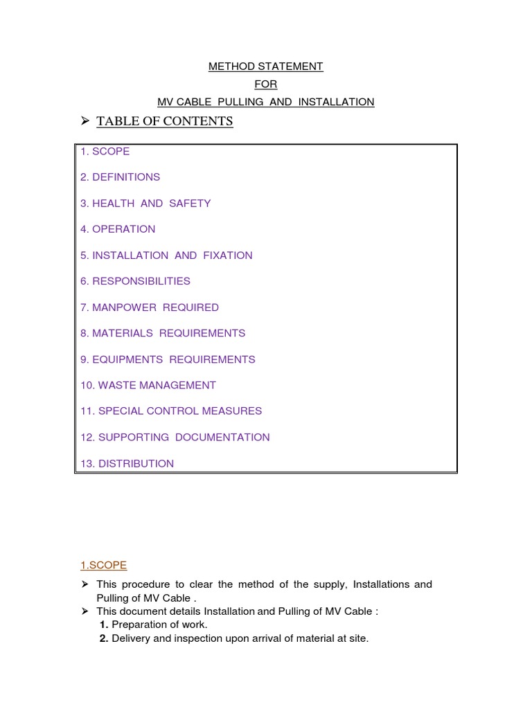 00 - MS - MV Cable Pulling and Installation | PDF | Electrical ...