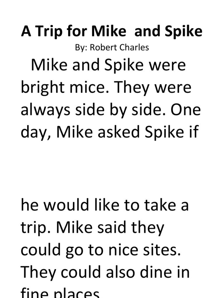 Mike and Spike's Adventure Trip | PDF