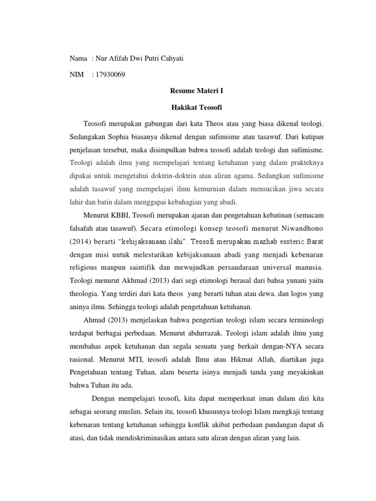 Teosofi: Pengertian dan Relevansinya | PDF | Filsafat | Agama ...