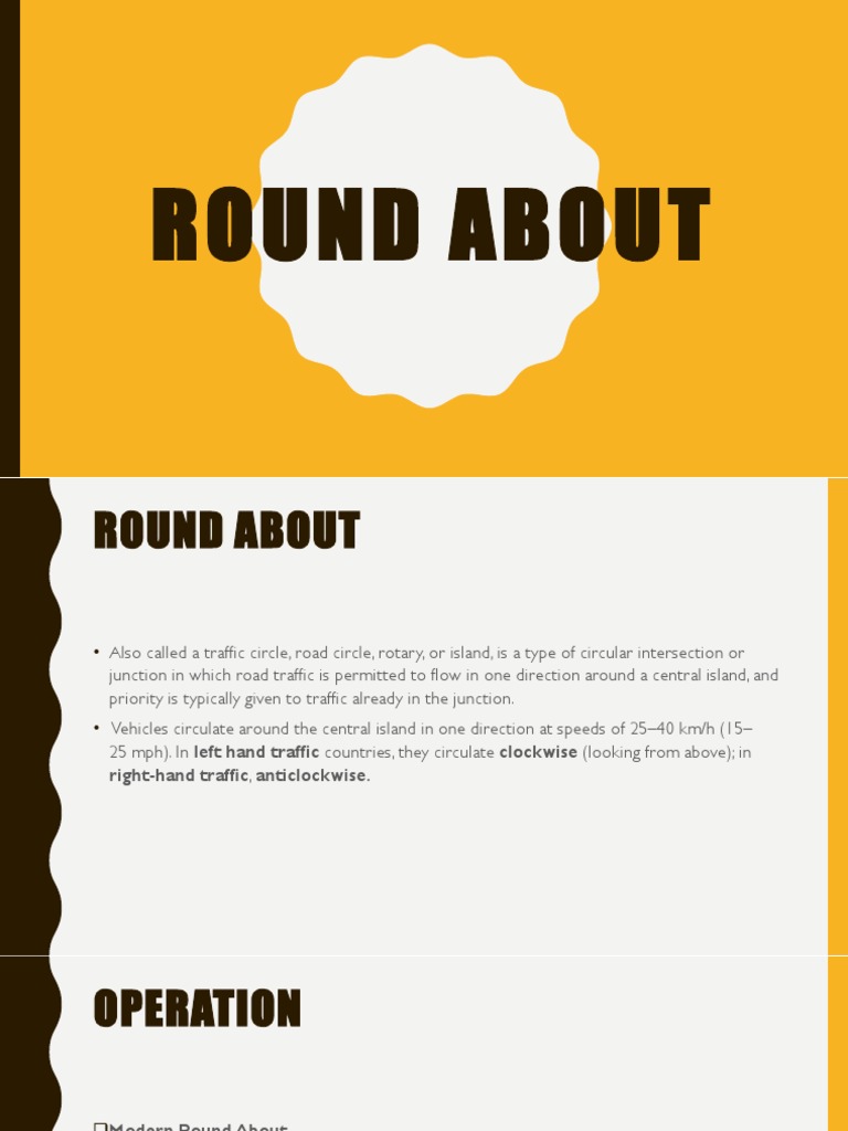 Roundabouts Explained - Types, Design and Operation | PDF | Traffic ...