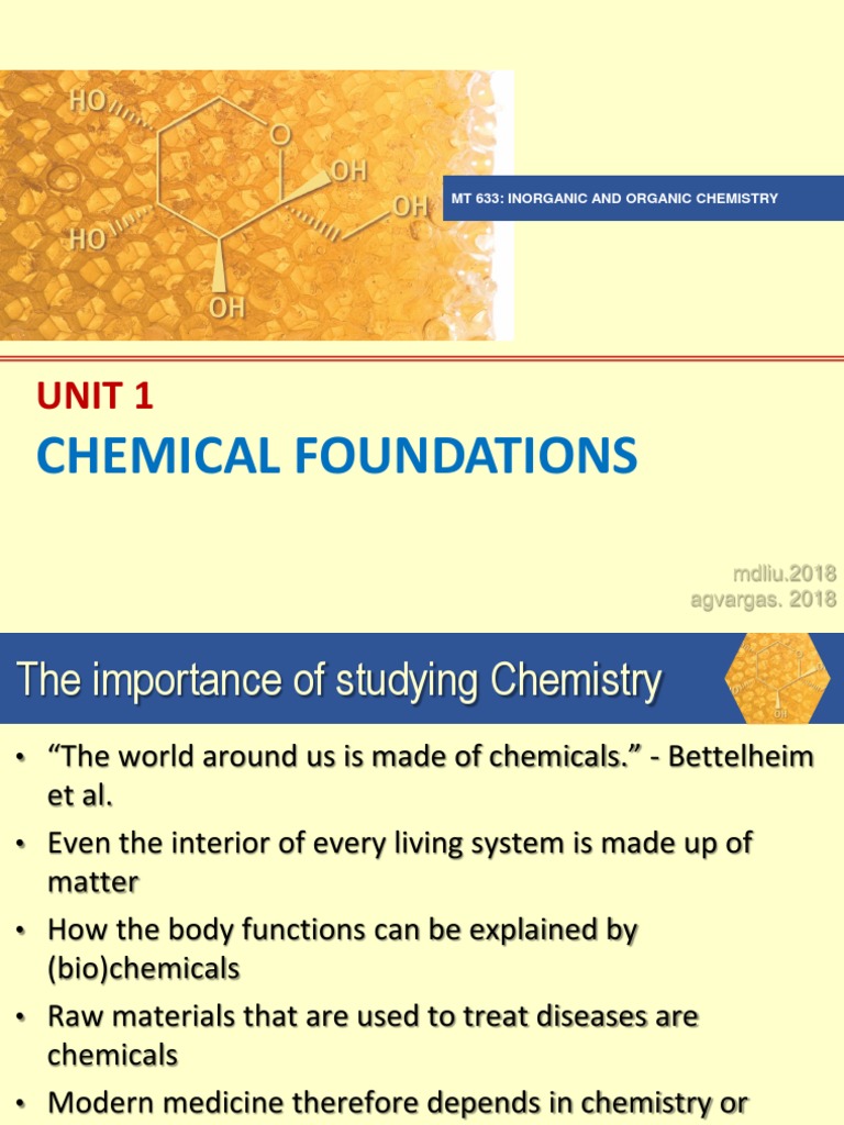 MT633 - Unit 1 Chemical Foundations For | PDF | Ion | Covalent Bond