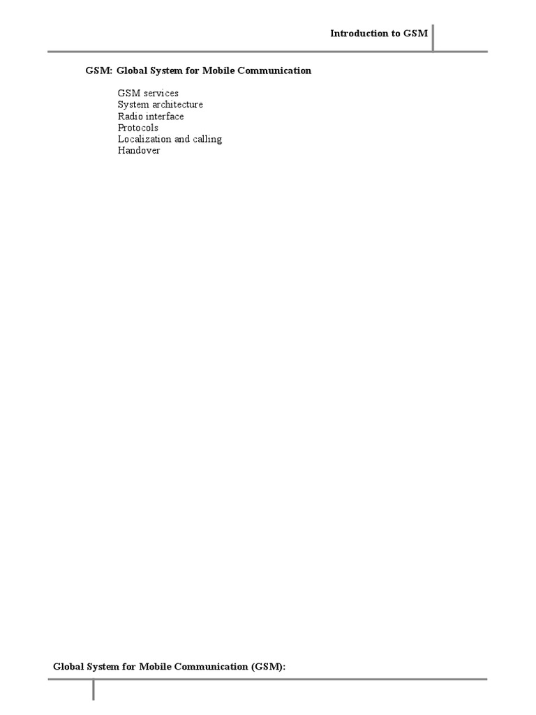 Introduction To GSM Unit 2 | PDF | Mobile Telecommunications | Data ...