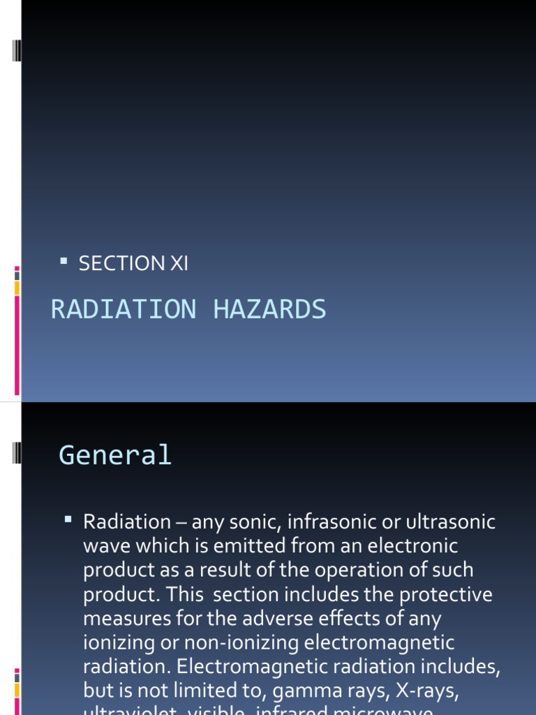 Radiation Hazards: Section Xi | PDF | Determinants Of Health ...