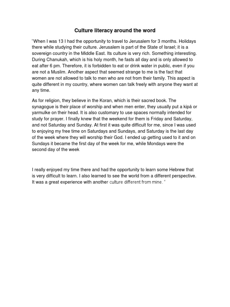 Culture Literacy Around The World | PDF | Religion & Spirituality
