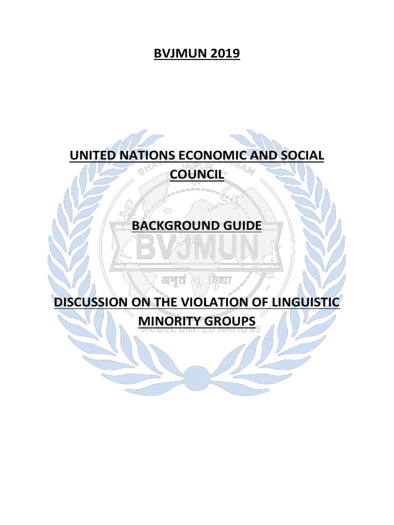 Background Guide Ecosoc For MUN | PDF | Minority Group | Baltic States