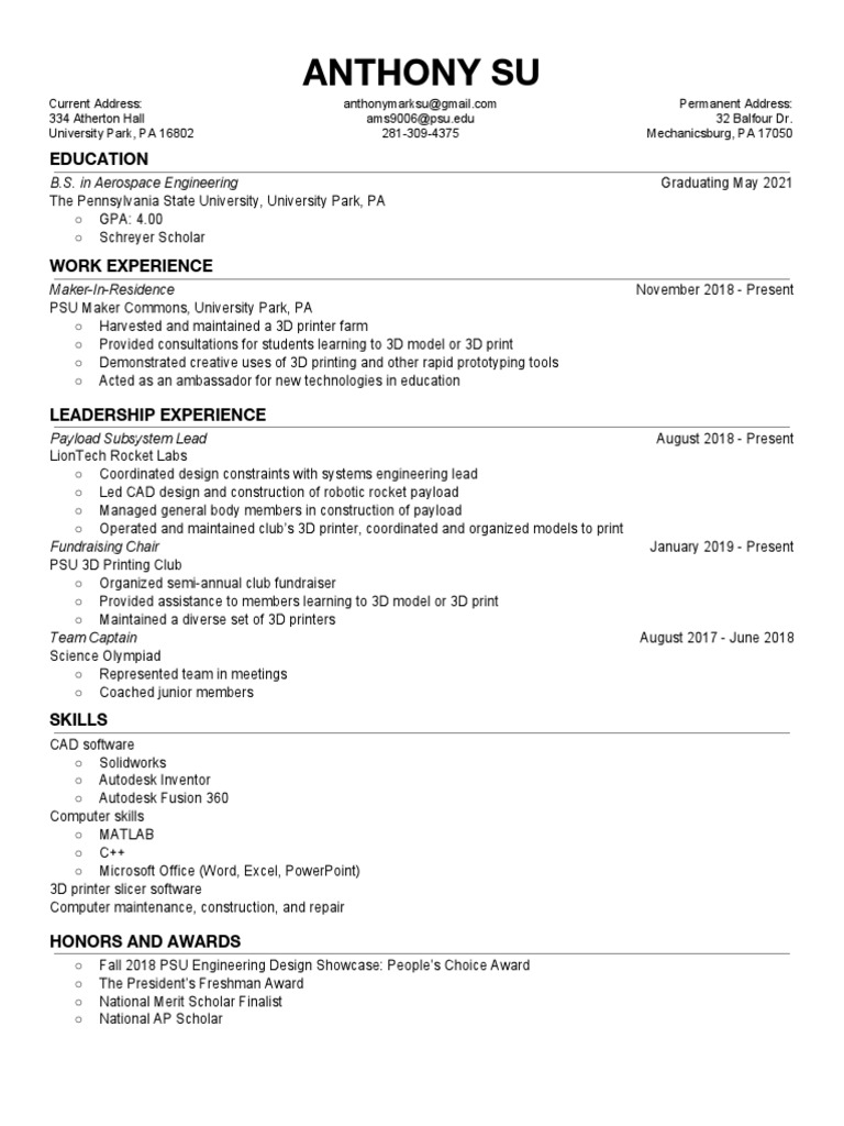 Resume 2020 General | PDF