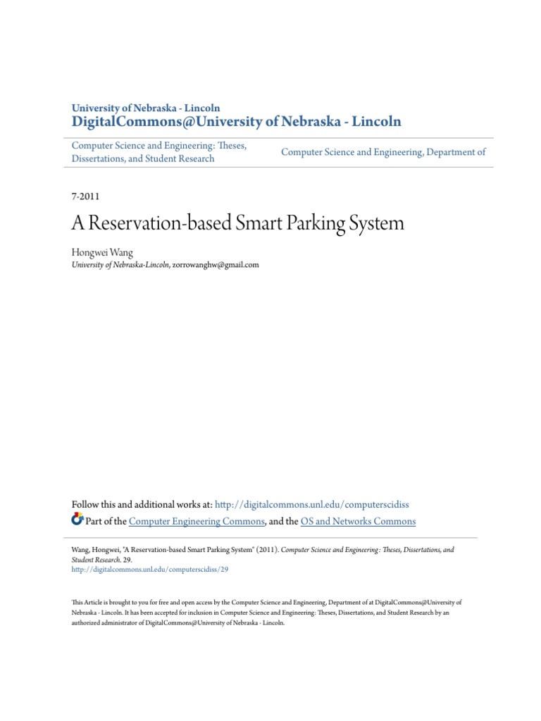 Reservation-Based Smart Parking System | PDF | Parking | Computing And ...