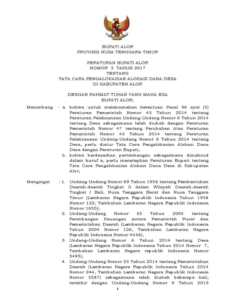 Perbup Add Apbdes | PDF