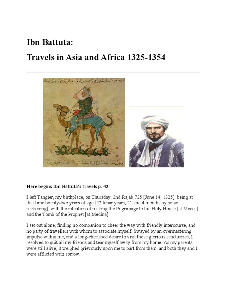 Ibn Battuta - Travels in Asia and Africa | PDF | Hajj | Muhammad