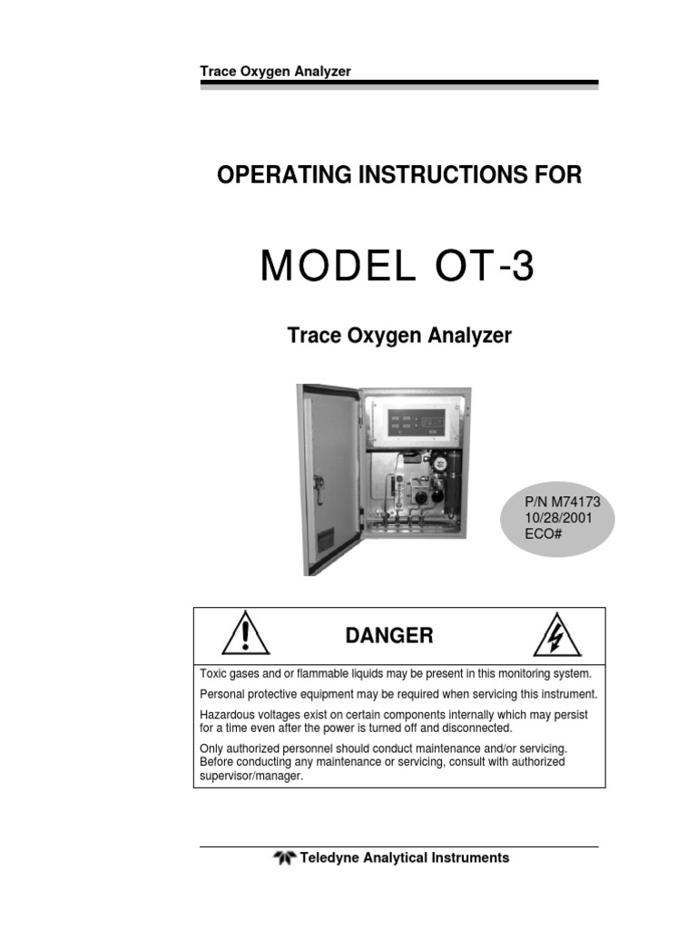 Analizador de Oxigeno Teledyne Analytical Instruments PDF | PDF | Relay ...