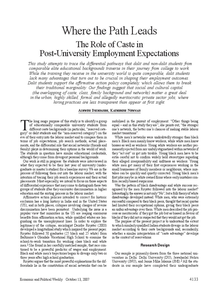 Where The Path Leads | PDF | Dalit | Job Interview