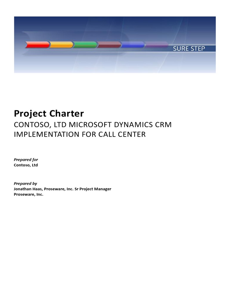 Project Charter for Contoso CRM Implementation | PDF | Project ...