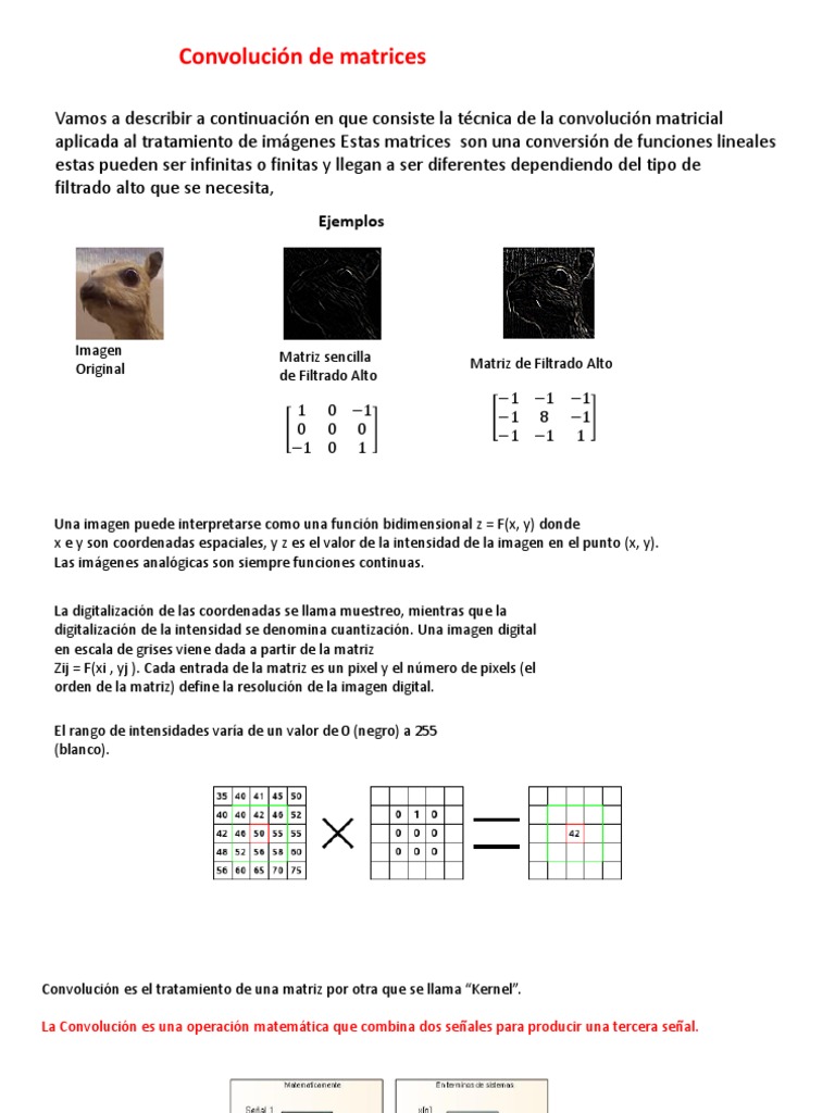 Convolución Matricial en Imágenes | PDF | Circunvolución | Matriz ...