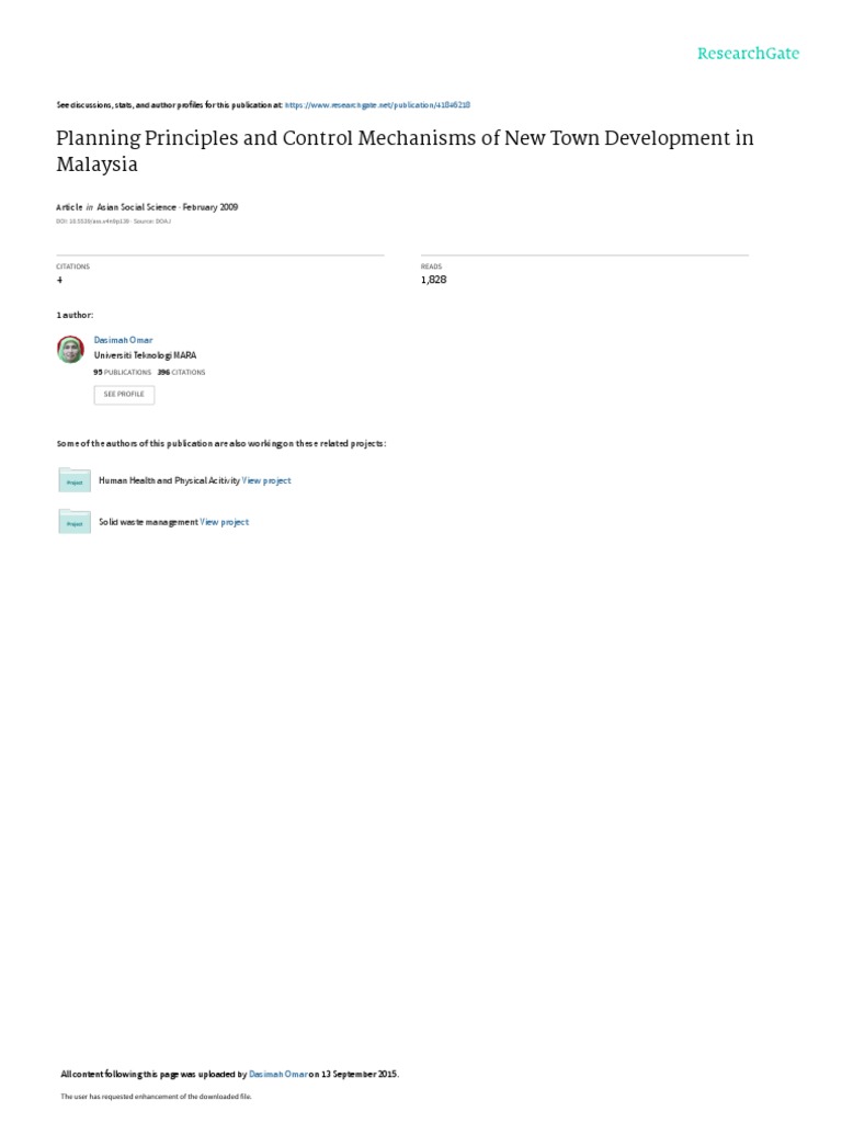 Planning Principles and Control Mechanisms of New Town Development in ...