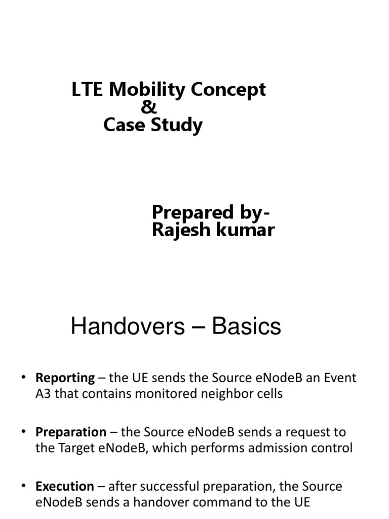 LTE Mobility Concept & Case Study | PDF | Wireless | Networking Standards