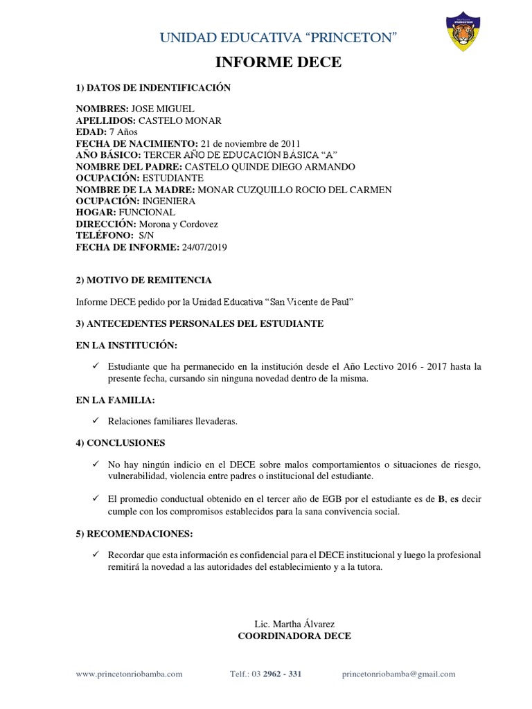 Informe Dece | PDF | Educación primaria | Academia