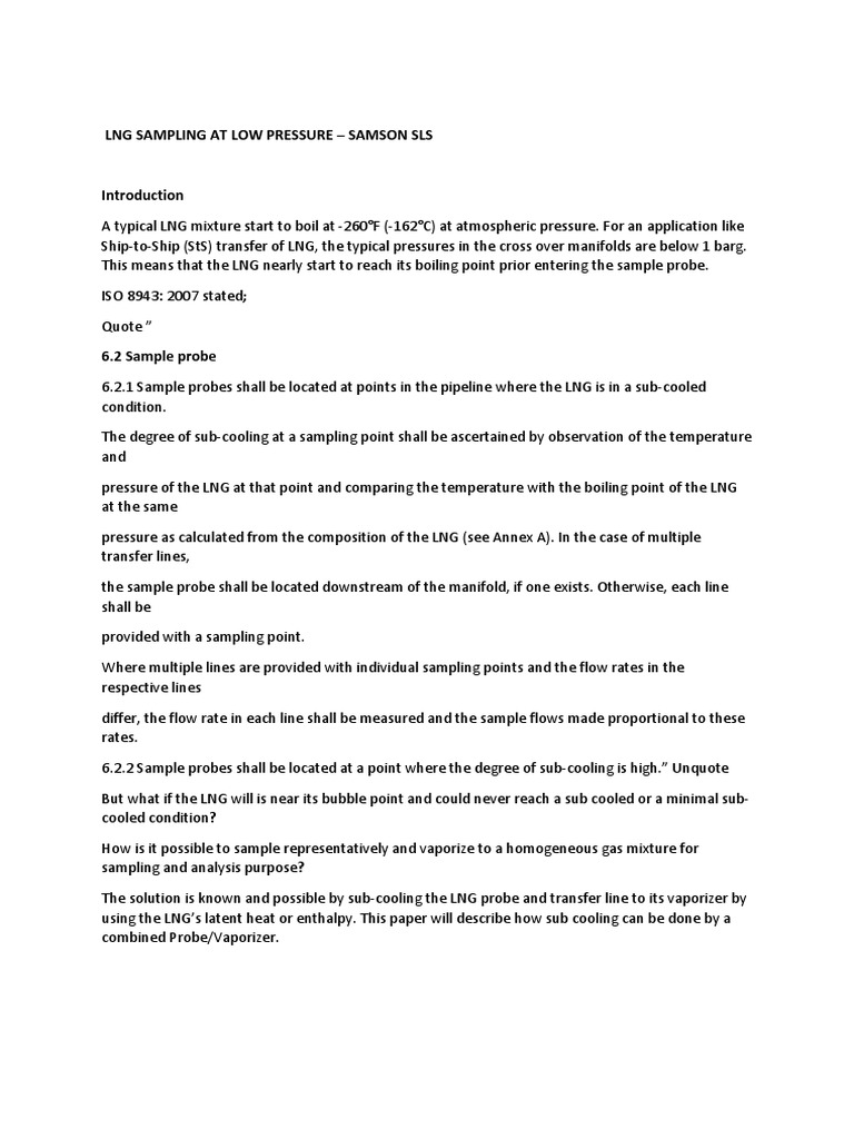 Technical Explanation SAMSON - LNG Solution | PDF | Liquefied Natural ...