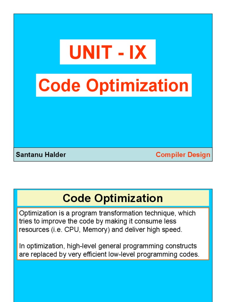 9 Code Optimization Pdf Program Optimization Computer Architecture