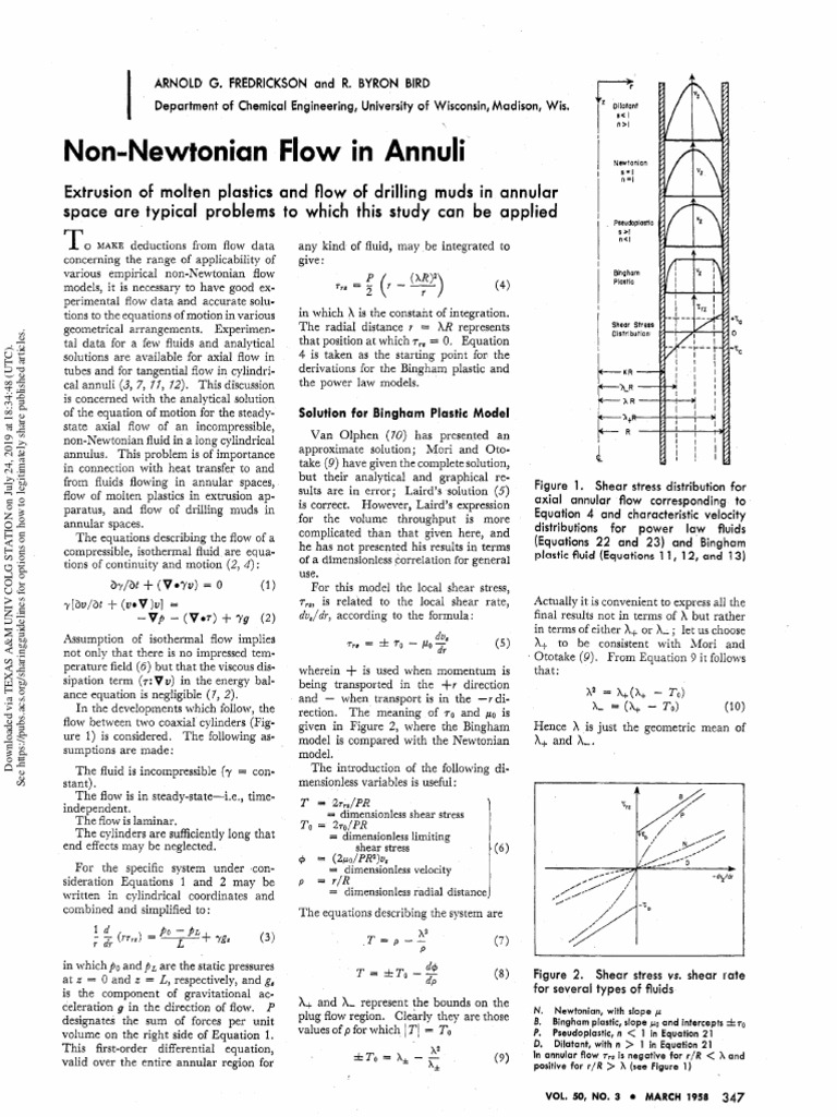 2 - Fredrickson Et Bird (1958) | PDF | Fluid Dynamics | Shear Stress