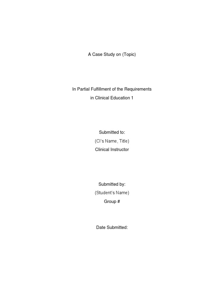 A Comprehensive Case Study Analysis of a Patient with [DIAGNOSIS ...