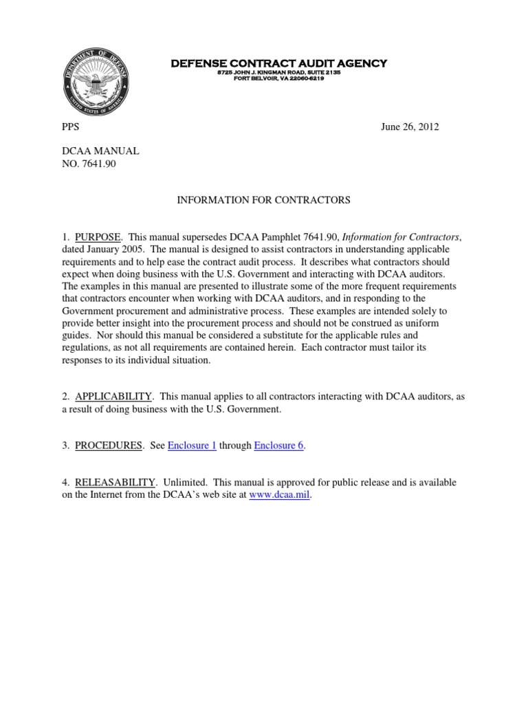 DCAA Manual Provides Guidance for Contractors | PDF | Government ...