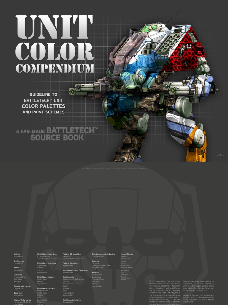 Unit Color Compendium_unlocked | Battle Tech | Leisure