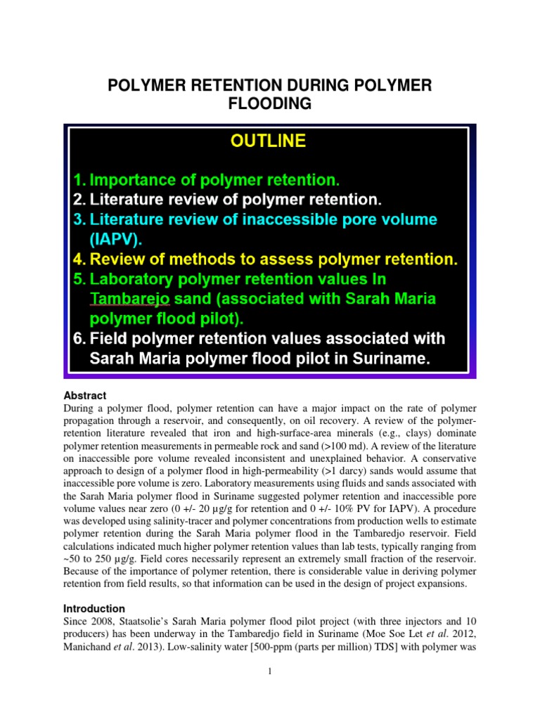 Polymer Retention | PDF | Permeability (Earth Sciences) | Porosity