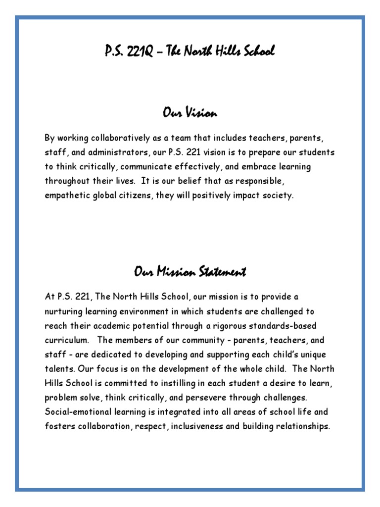 P.S. 221Q - The North Hills School | PDF