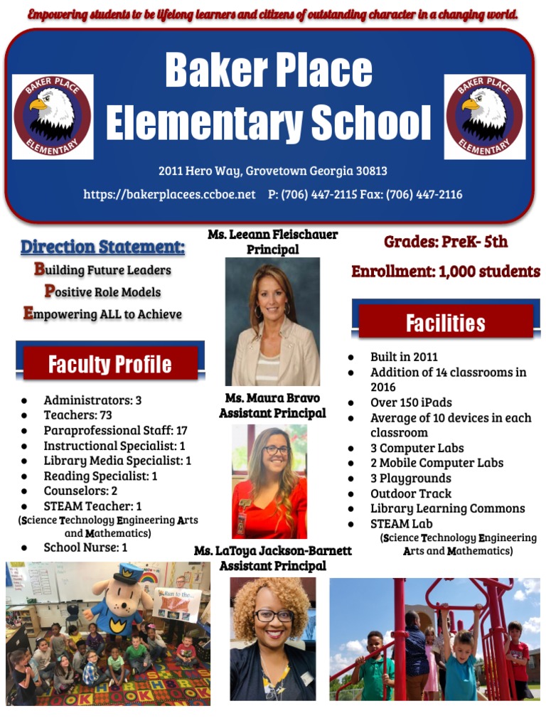 Baker Place Elementary School: Facilities | PDF | Teaching | Teachers