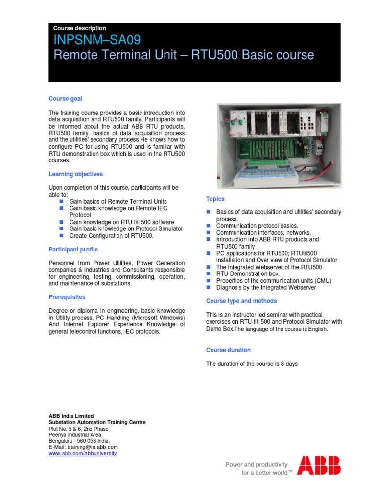 INPSNM-SA09 Remote Terminal Unit - RTU500 Basic Course-Rev-B | PDF ...