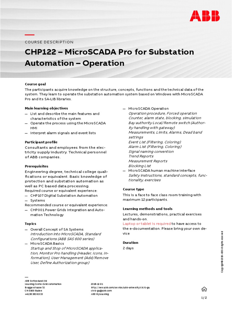 CHP122 - MicroSCADA Pro For Substation Automation - Operation | PDF ...